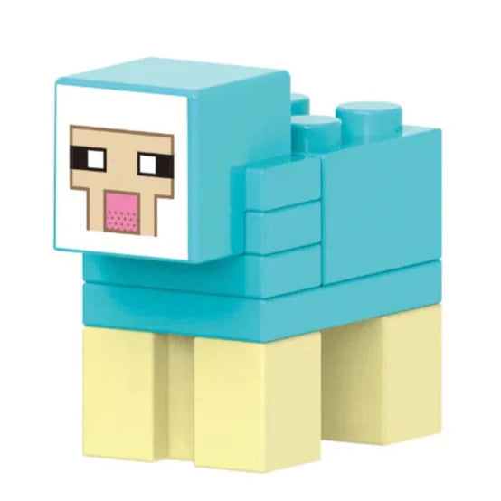 Cyan Sheep Custom Minecraft Animal Minifigure – BestMinifigure