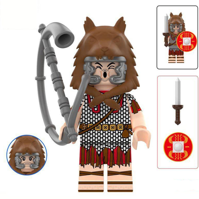 Roman Trumpeter (Wolf) Custom Roman Empire Minifigure – BestMinifigure